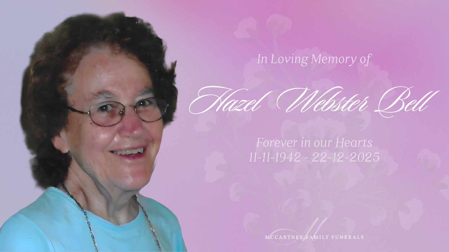 BELL, Hazel Webster - McCartney Family Funerals