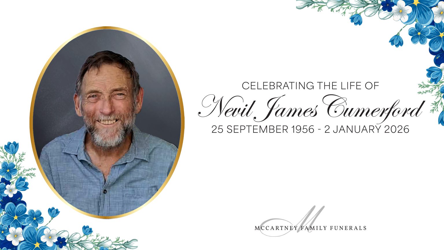 CUMERFORD, Nevil James - McCartney Family Funerals