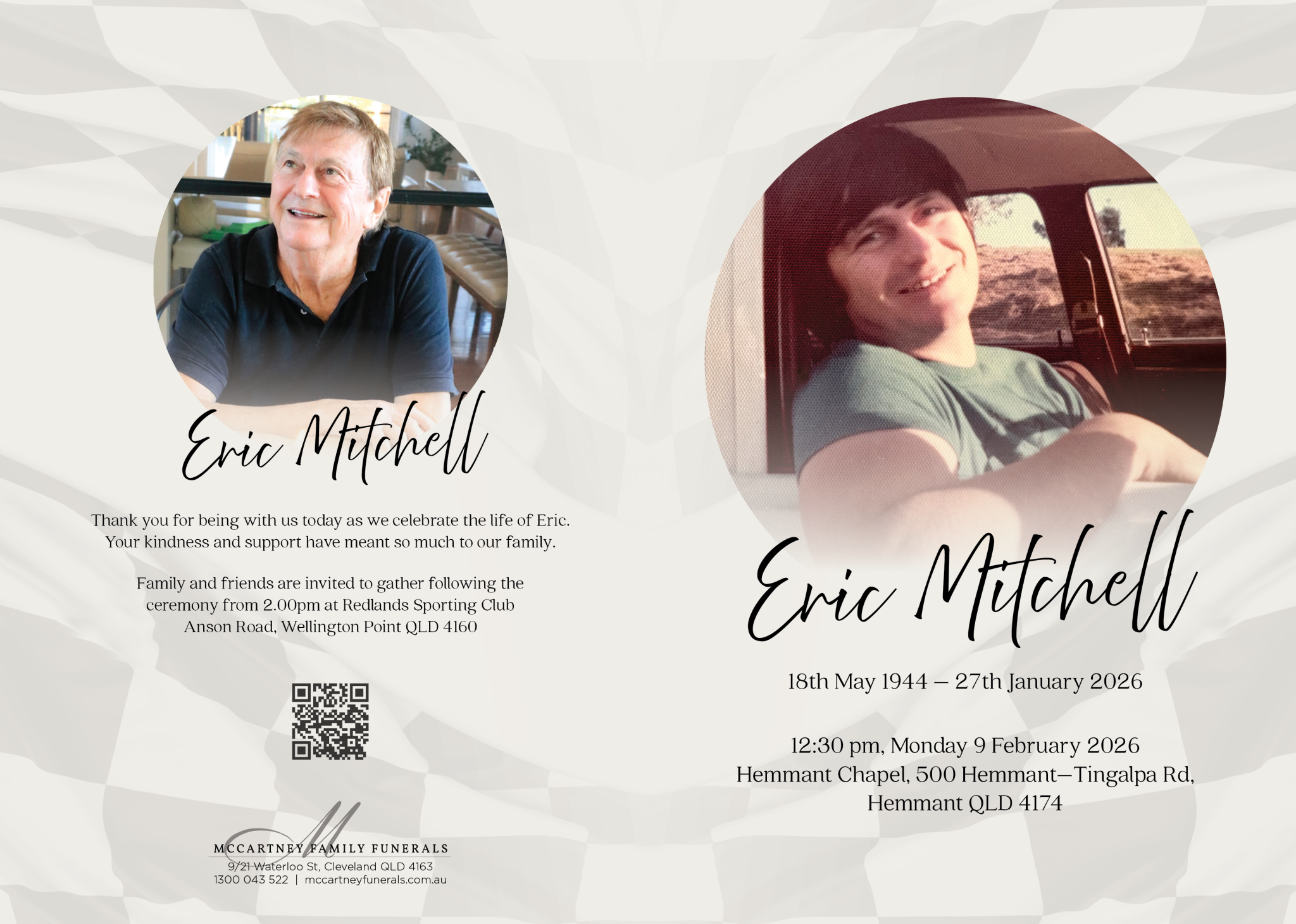 MITCHELL, Eric Charles - McCartney Family Funerals